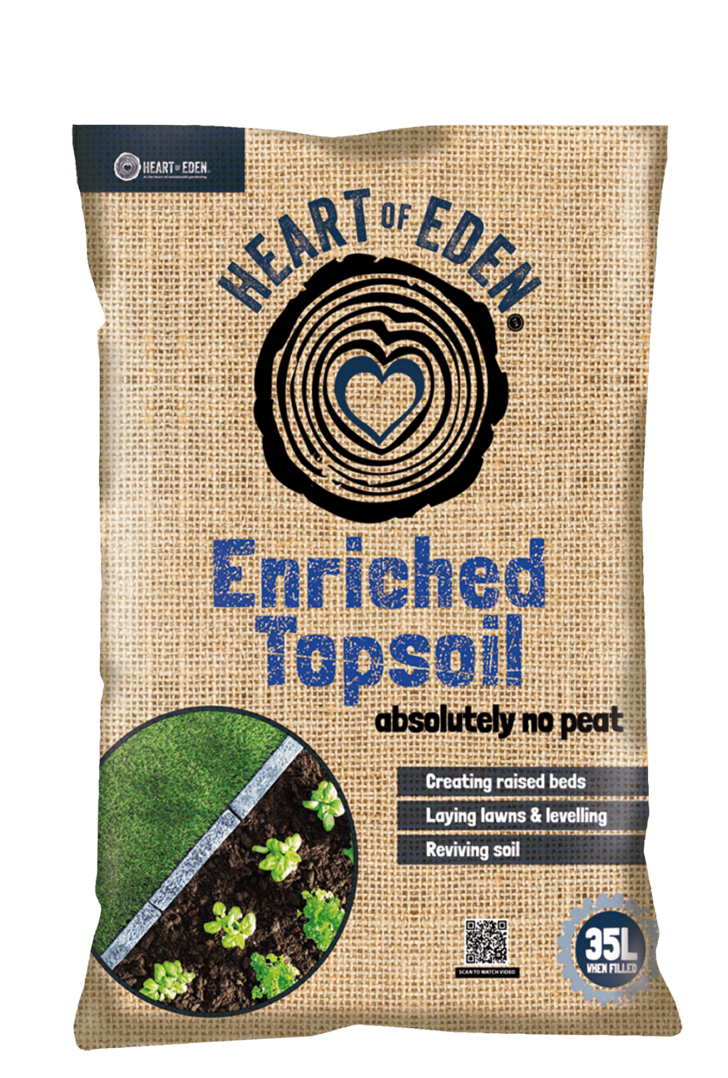 Heart Of Eden 35L Bags Enriched Topsoil (40 bags) | Turf Online