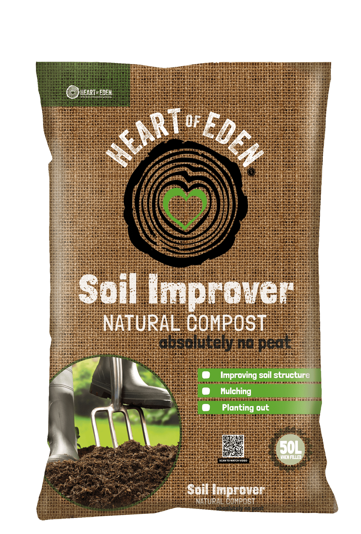 Heart Of Eden 50L Bags Soil Improver (40 bags) | Turf Online